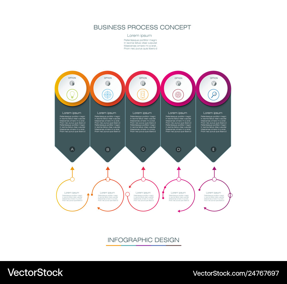 Infographic label design with 5 options 4-5-17 Vector Image