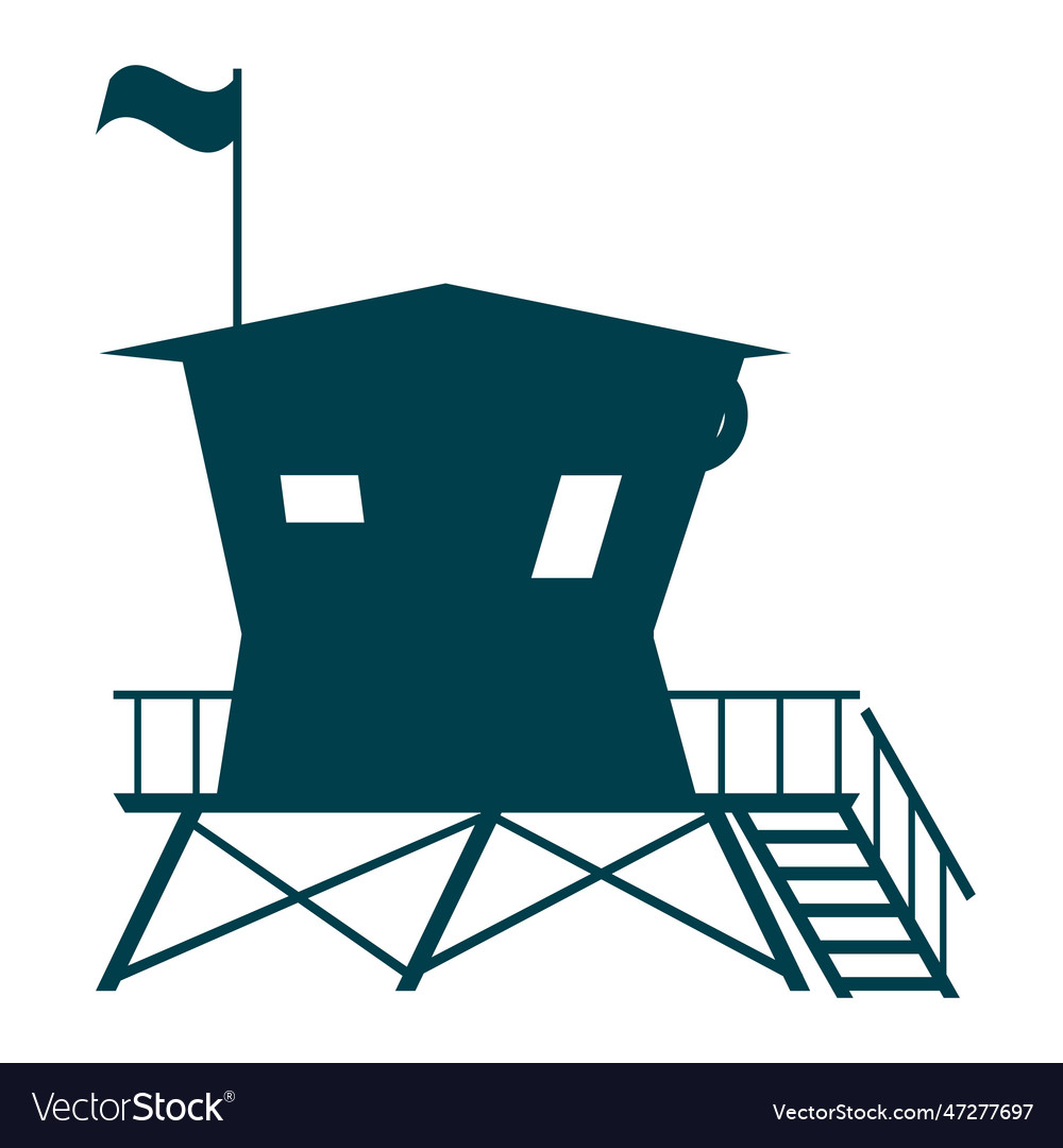 Lifeguard tower icon station beach building Vector Image