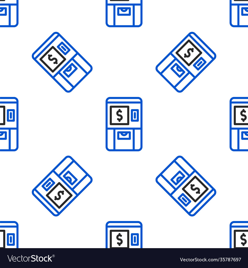 Line atm - automated teller machine and money icon