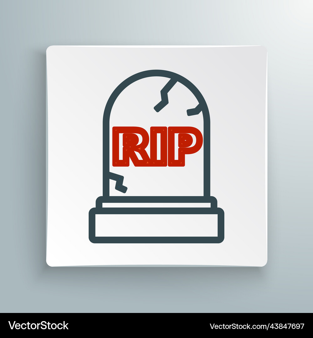 Line tombstone with rip written on it icon Vector Image