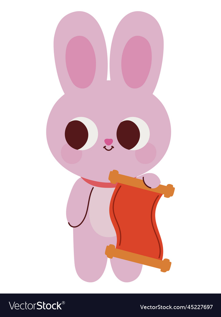 Pink rabbit Royalty Free Vector Image - VectorStock