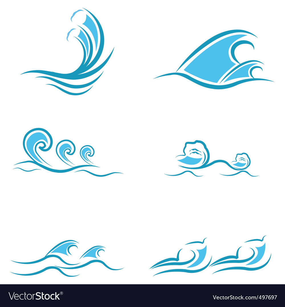 Sea waves Royalty Free Vector Image - VectorStock
