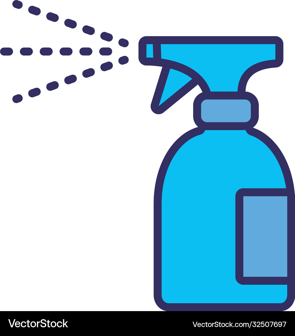 Spray bottle line and fill style icon Royalty Free Vector