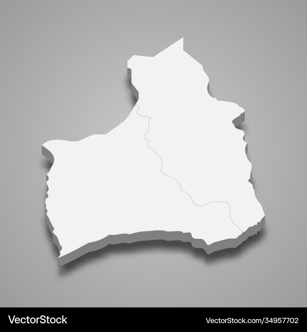 3d isometric map arica and parinacota Royalty Free Vector