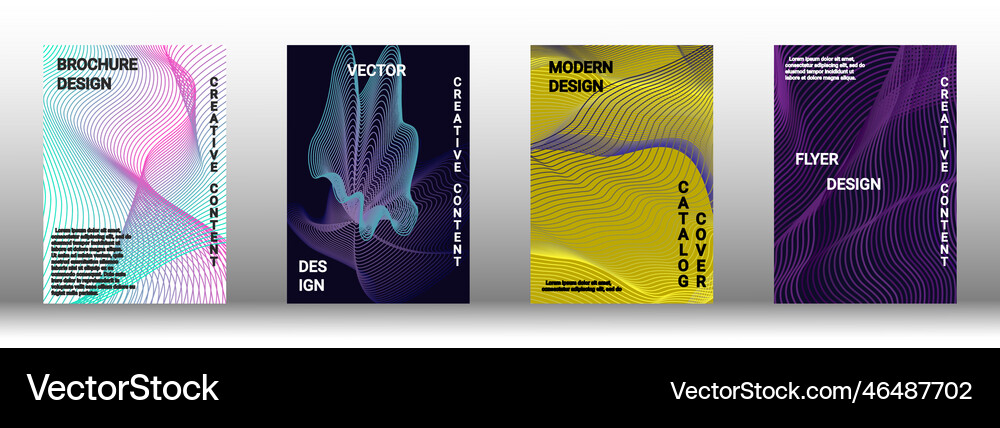 A set of modern abstract covers with abstract Vector Image