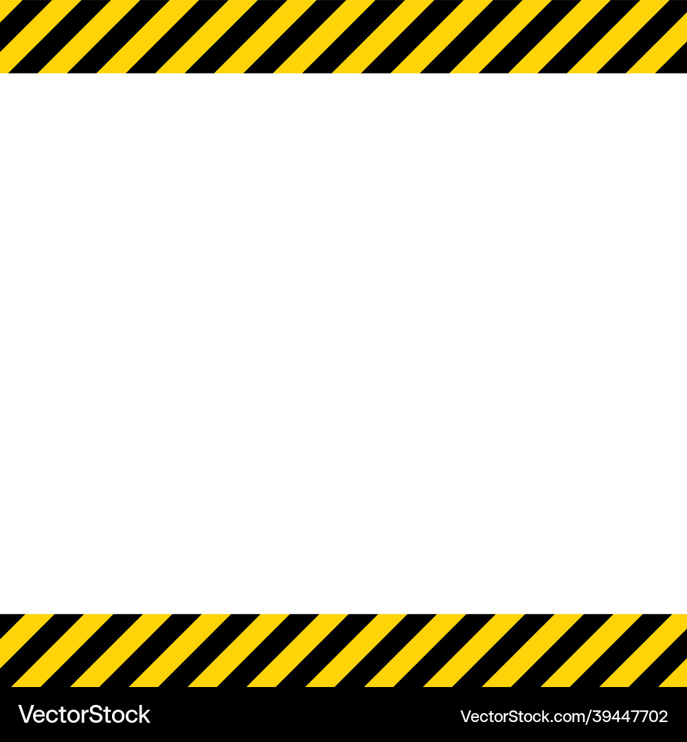 Black and yellow diagonal line striped blank Vector Image