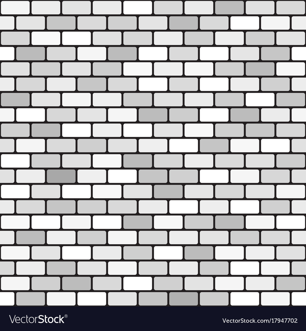 Brick pattern seamless gray wall Royalty Free Vector Image