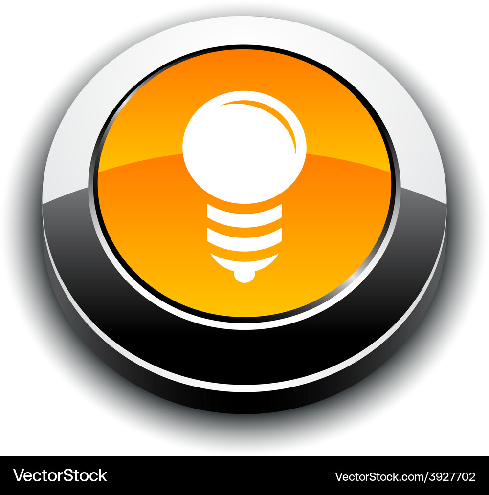 Bulb 3d round button Royalty Free Vector Image