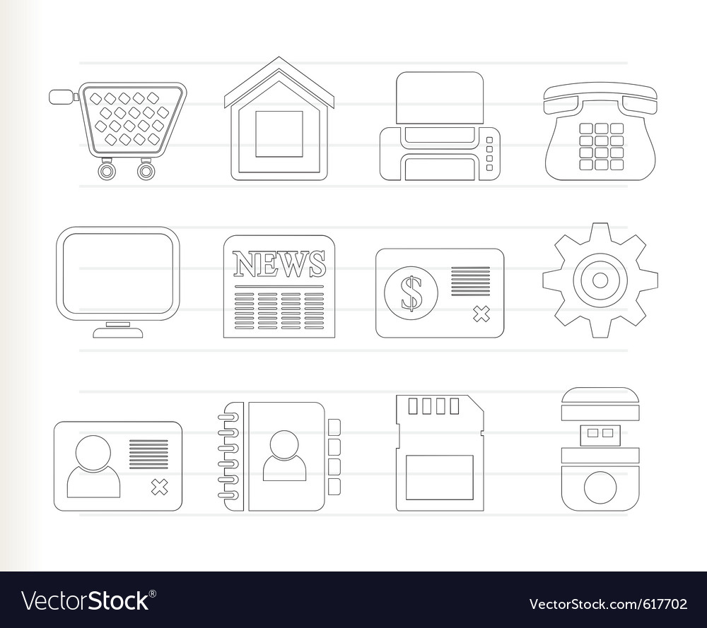 Business and website icons Royalty Free Vector Image