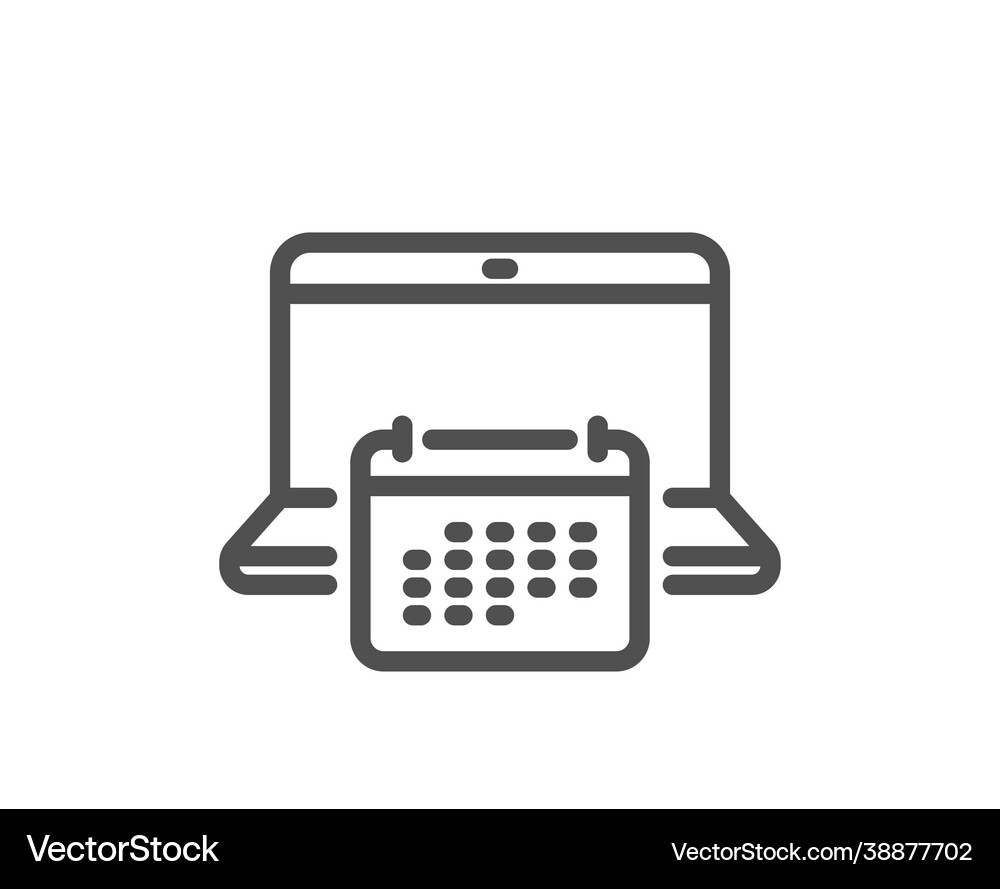 Calendar line icon annual planner sign Royalty Free Vector