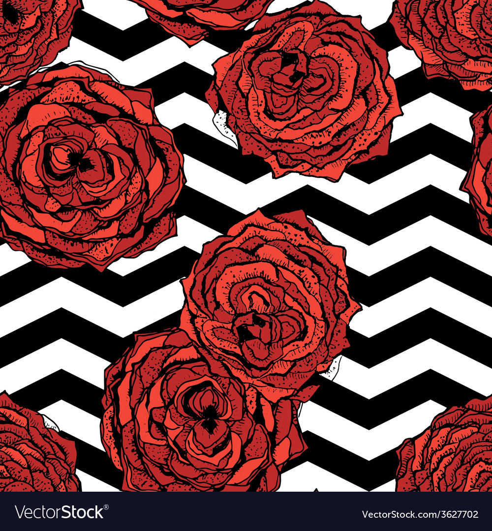 Chevrons seamless pattern background with hand Vector Image