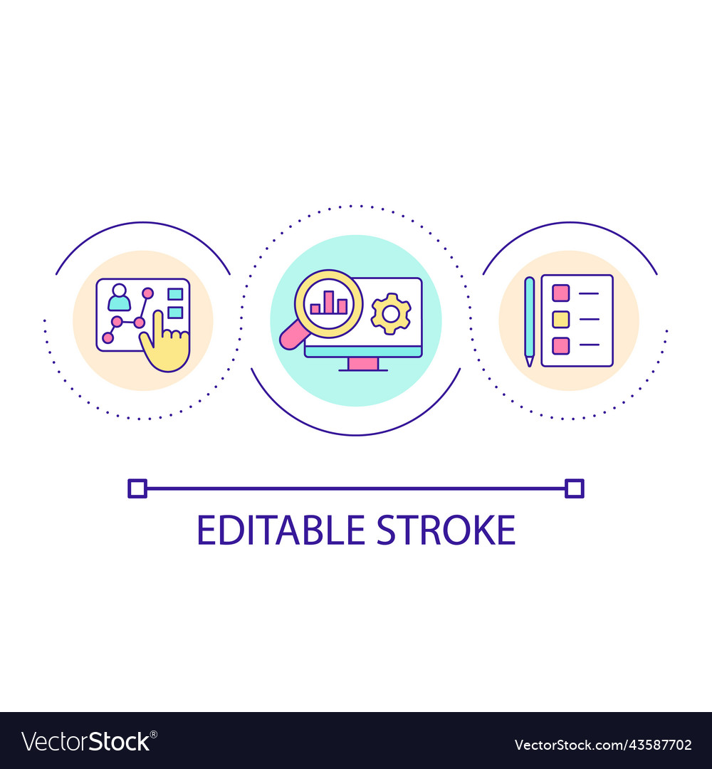 Company performance assessment loop concept icon Vector Image