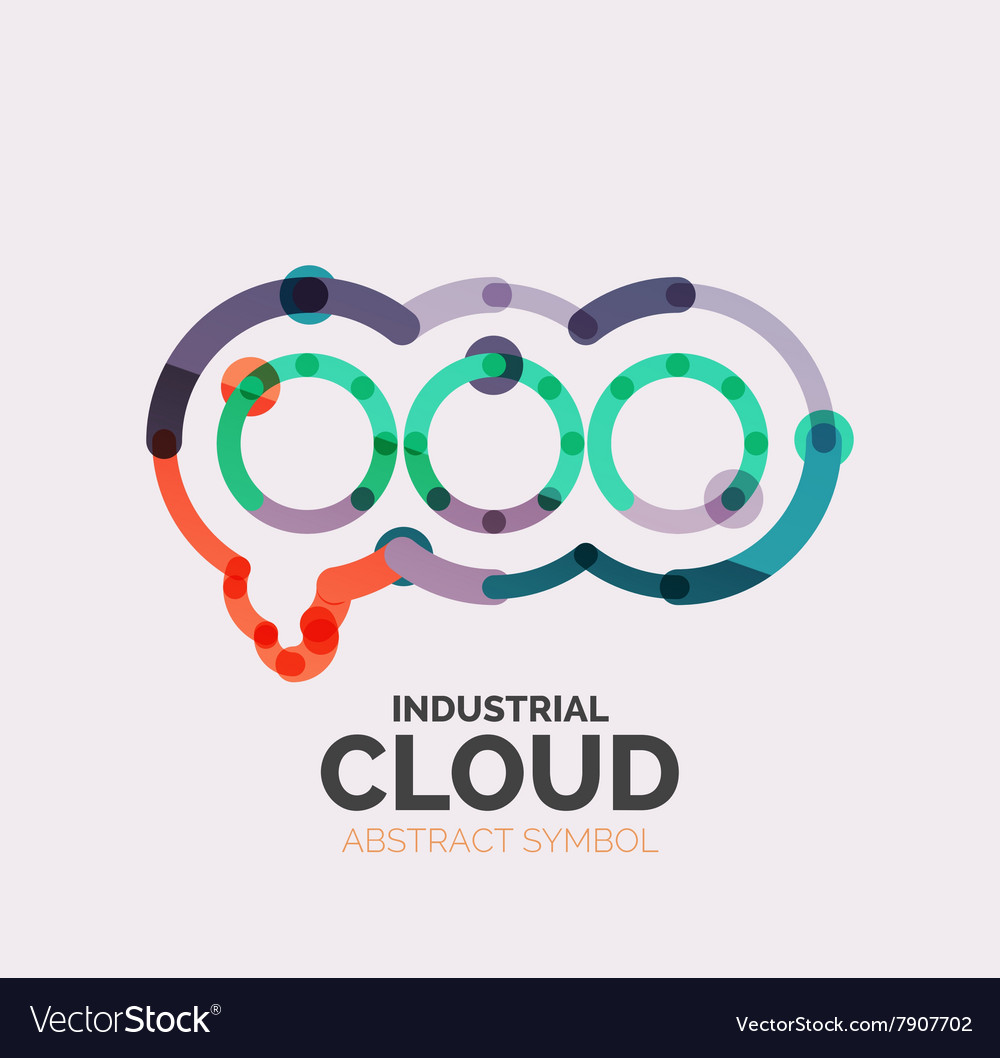 Flat linear design speech cloud logo talk bubble Vector Image