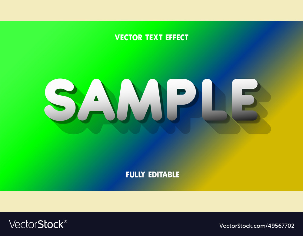 Gradient sample text effect Royalty Free Vector Image