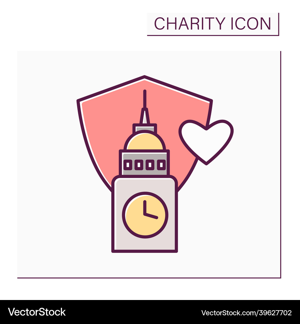 Landmark preservation color icon Royalty Free Vector Image