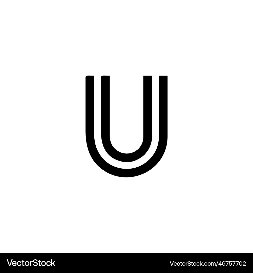 Letter u lines curve geometric symbol simple logo Vector Image