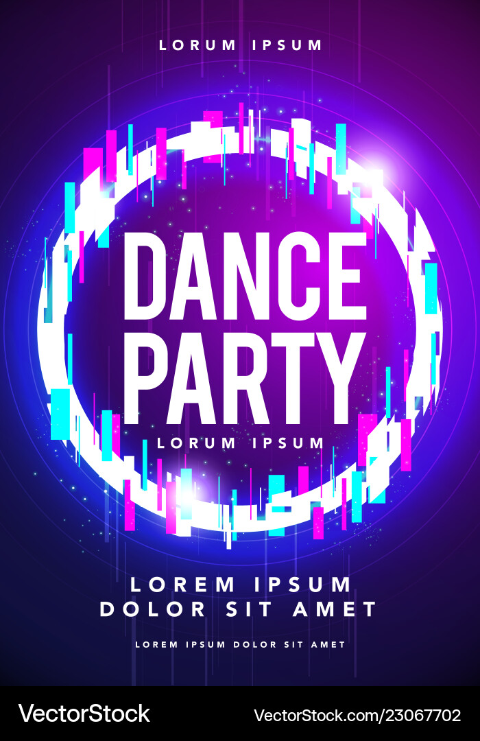 Musical electro concert electric glitch effect Vector Image