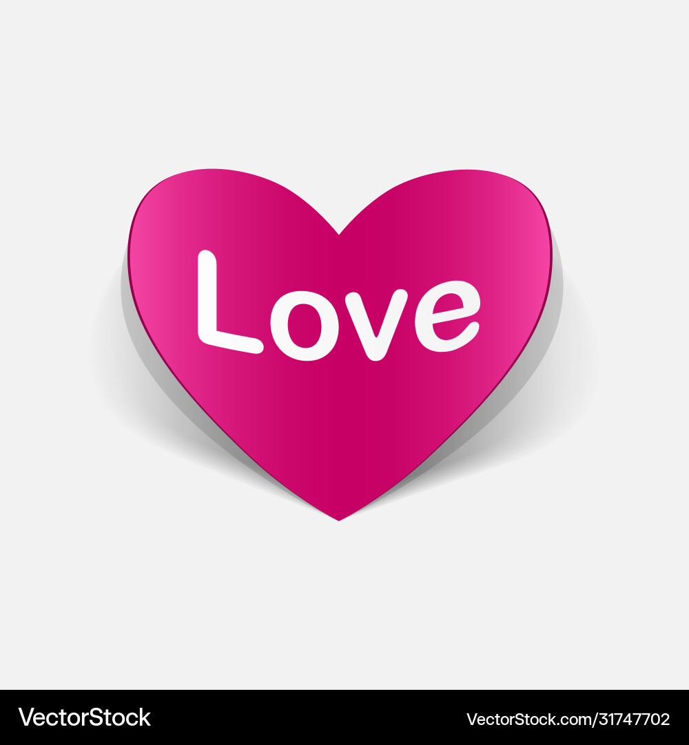 Paper sticker heart love Royalty Free Vector Image