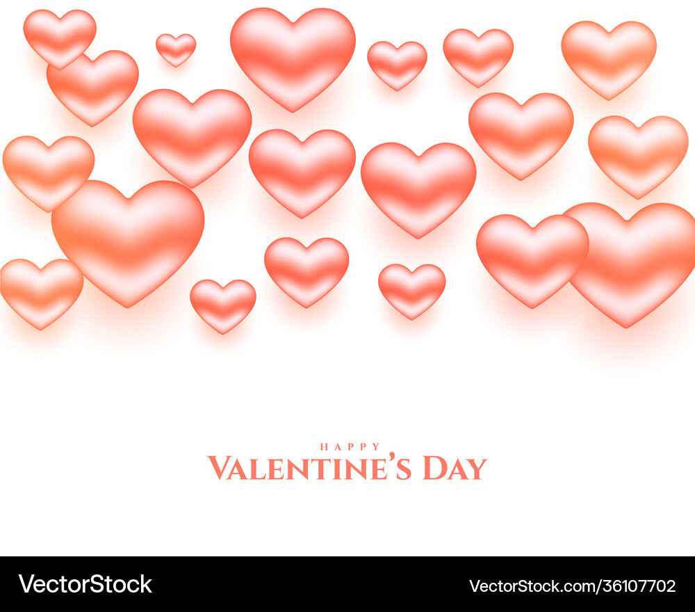 Realistic shiny hearts for valentines day Vector Image