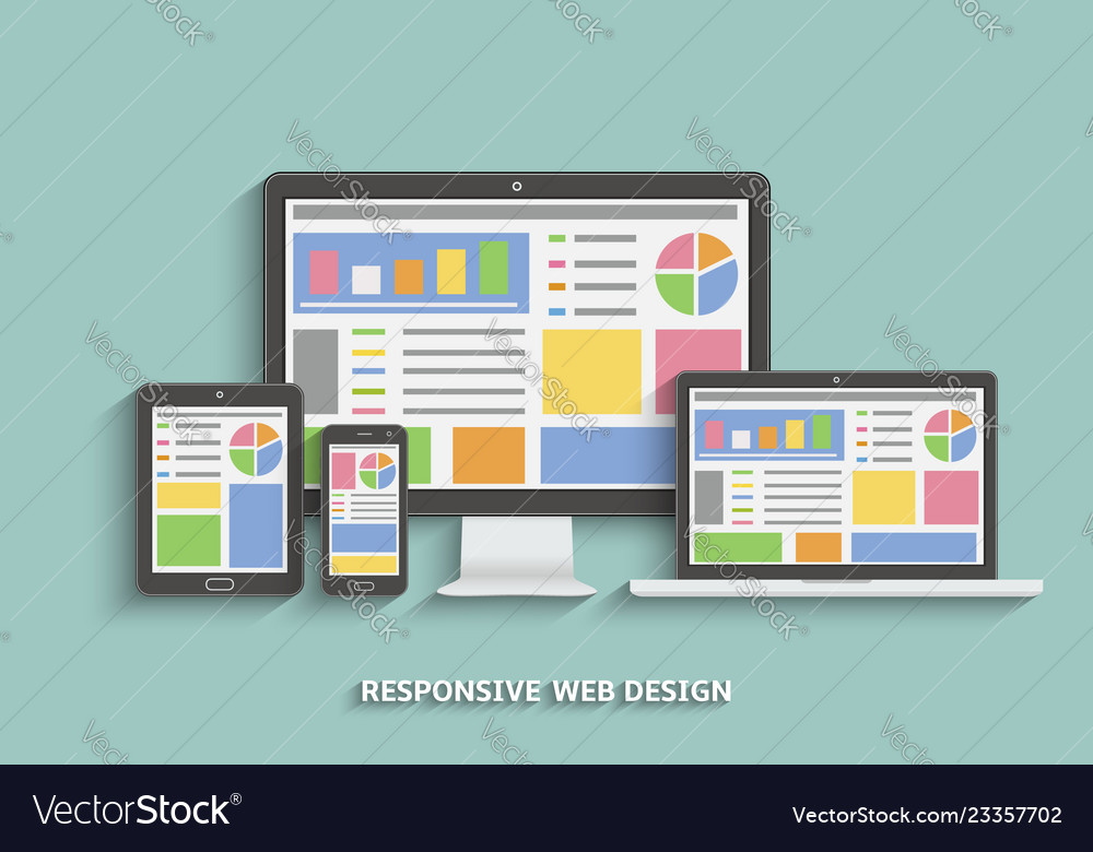 Responsive web design technology Royalty Free Vector Image