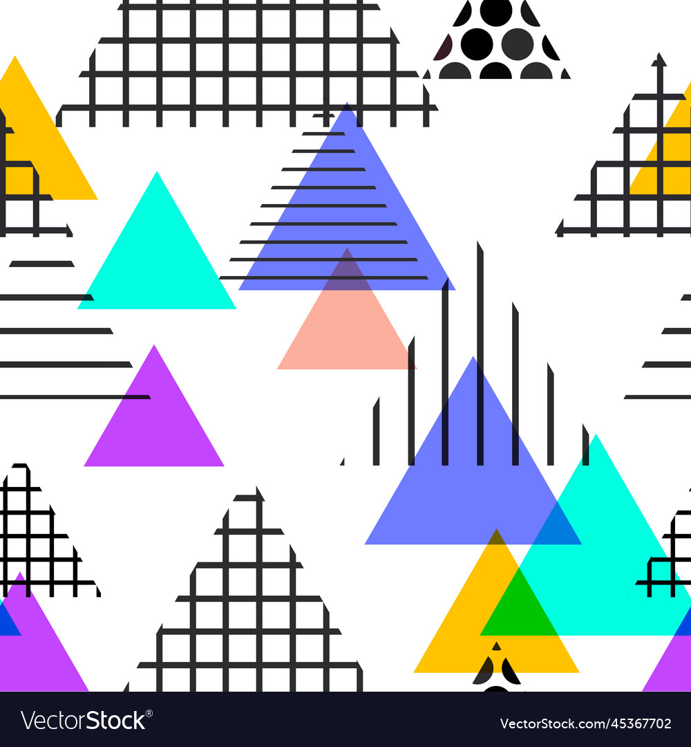 Seamless pattern geometric elements memphis Vector Image