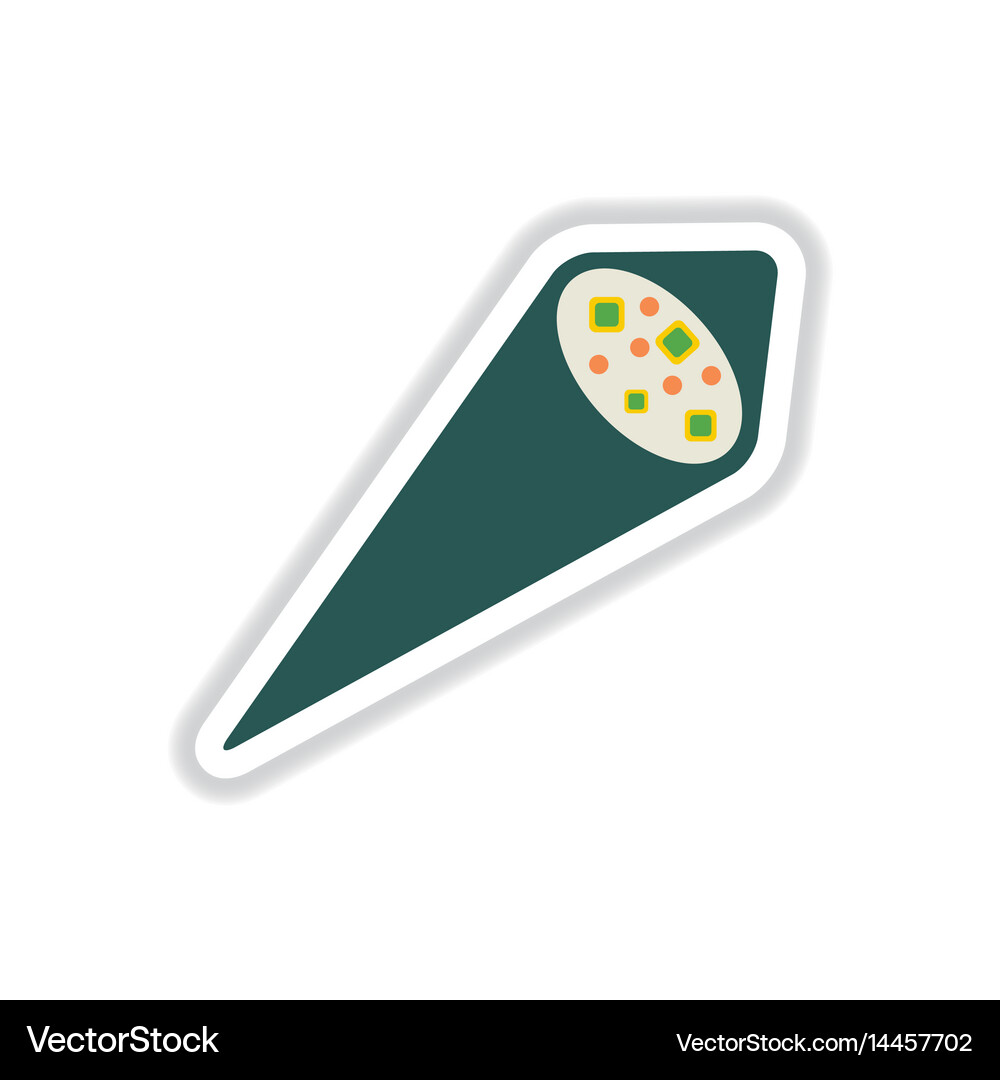 Sesame tofu nori wraps sticker Royalty Free Vector Image
