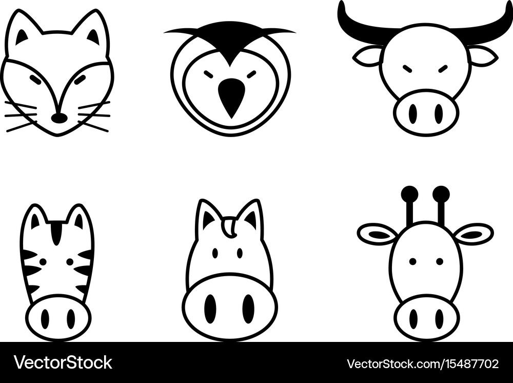 Set of animal Royalty Free Vector Image - VectorStock