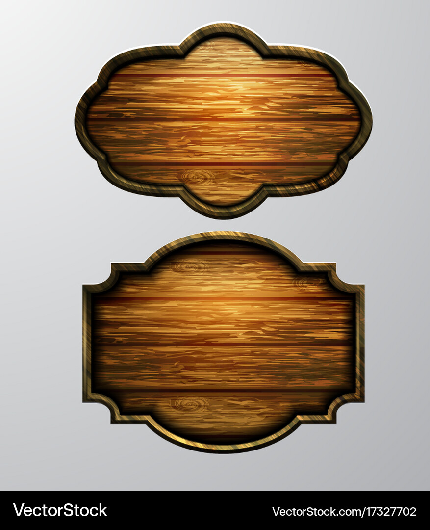 Wooden signs icon set Royalty Free Vector Image