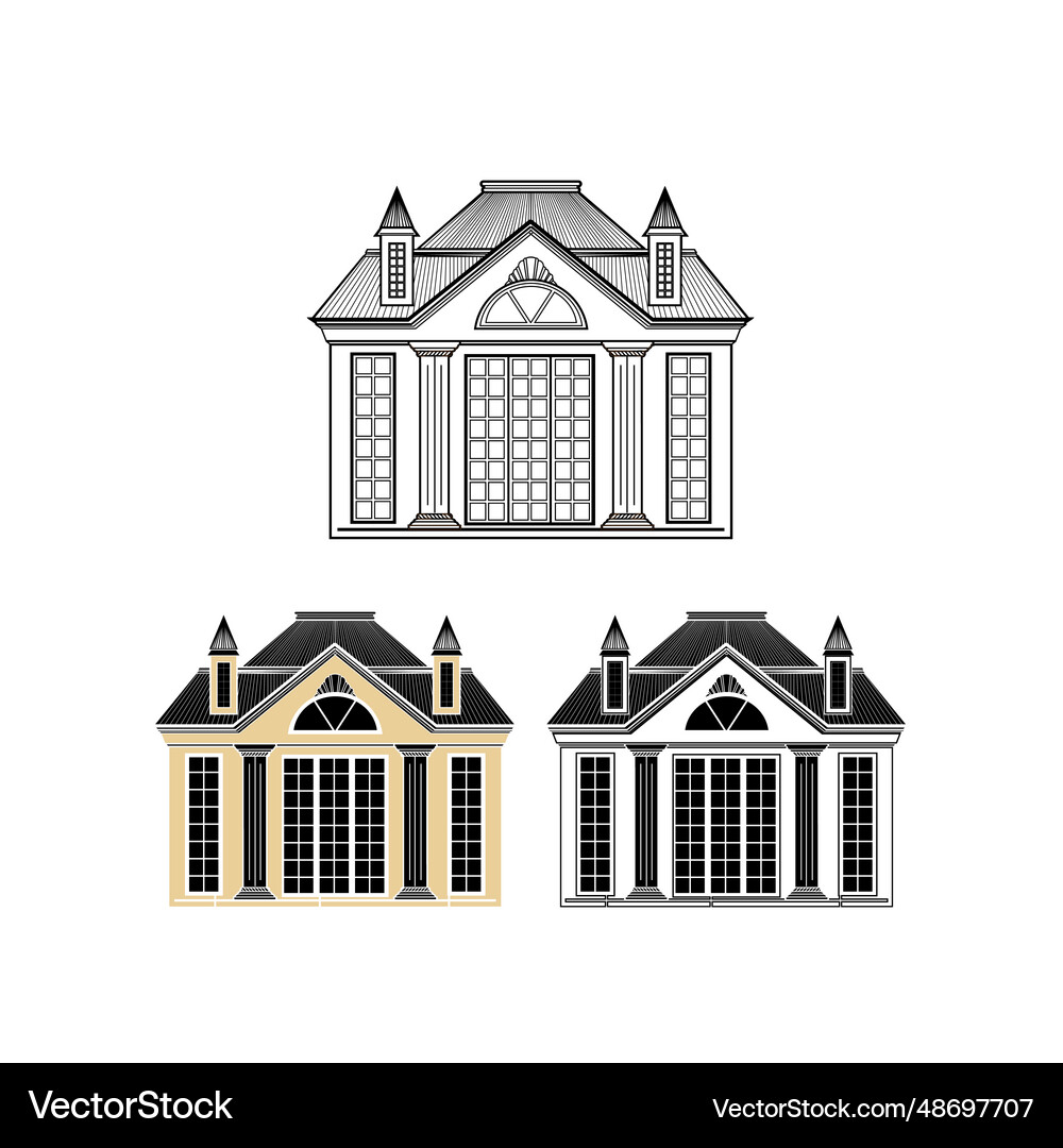 A vintage house Royalty Free Vector Image - VectorStock