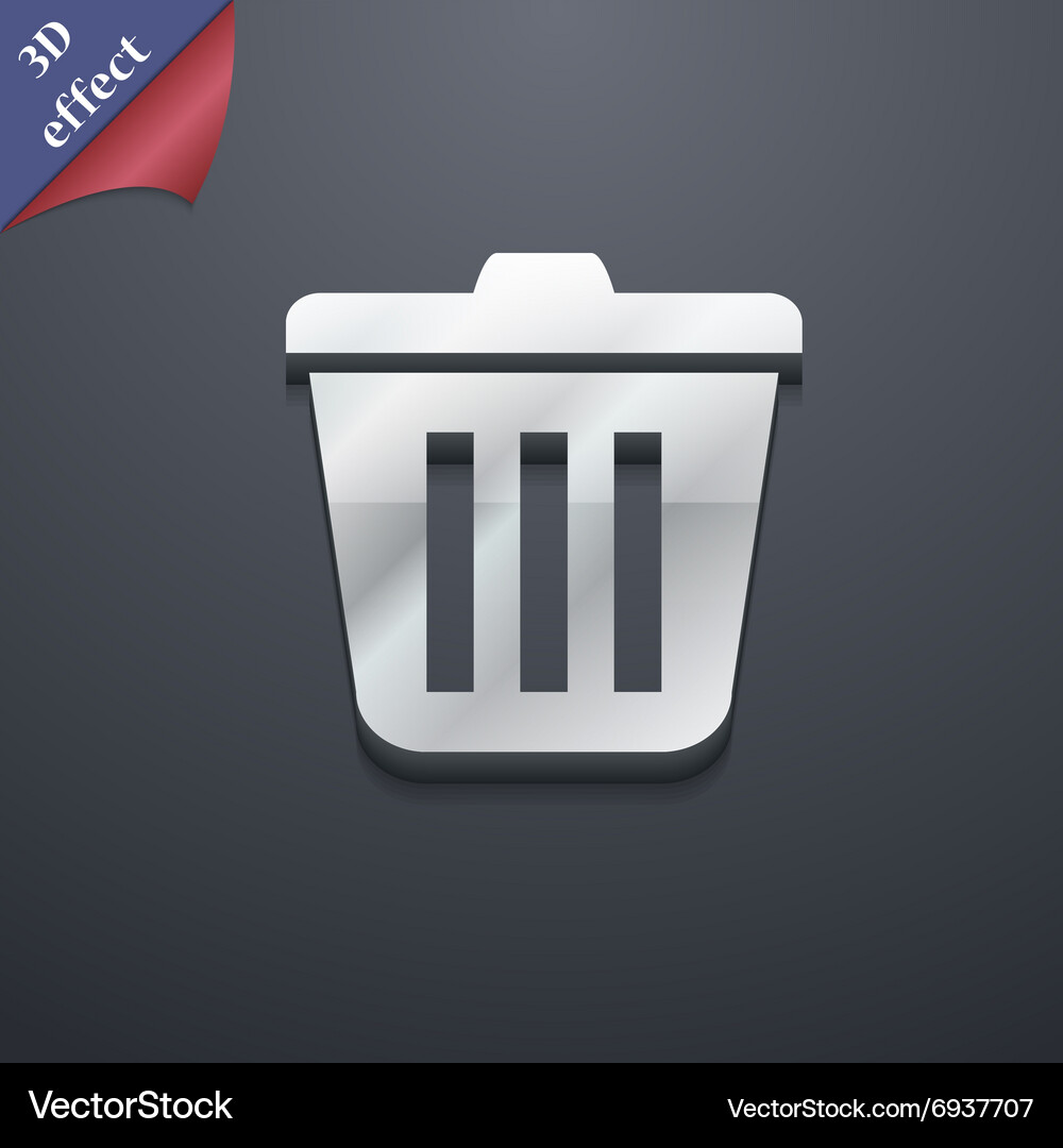 Bin icon symbol 3d style trendy modern design Vector Image