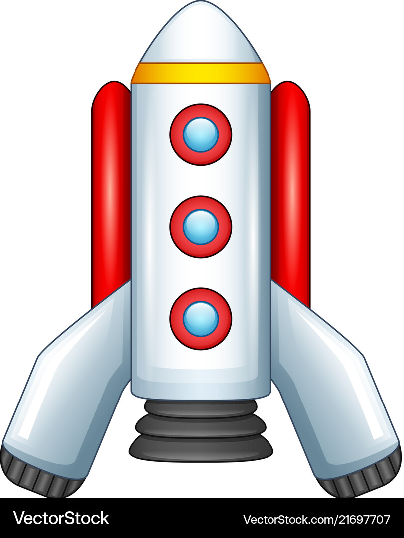 Cartoon spaceship isolated on white background Vector Image