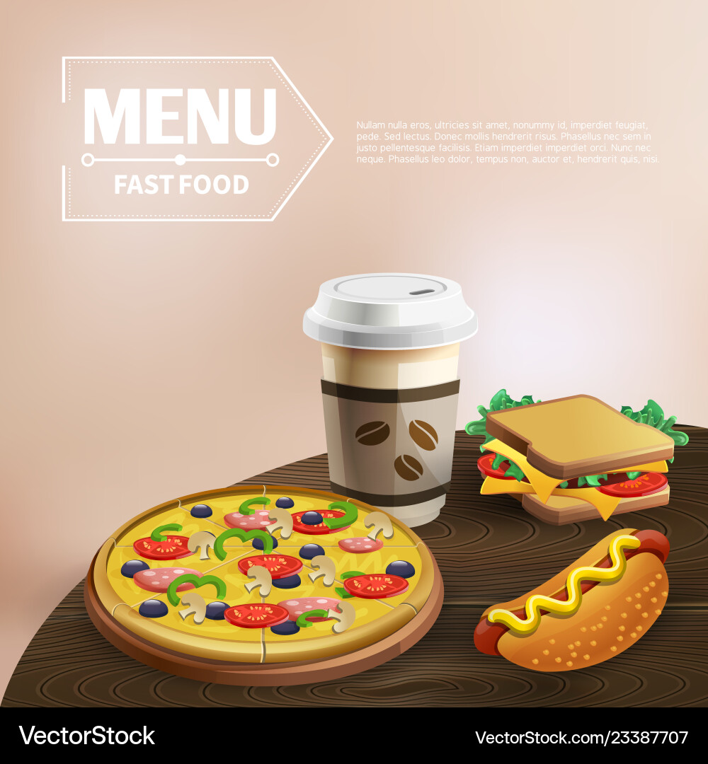 Fast food cartoon background Royalty Free Vector Image