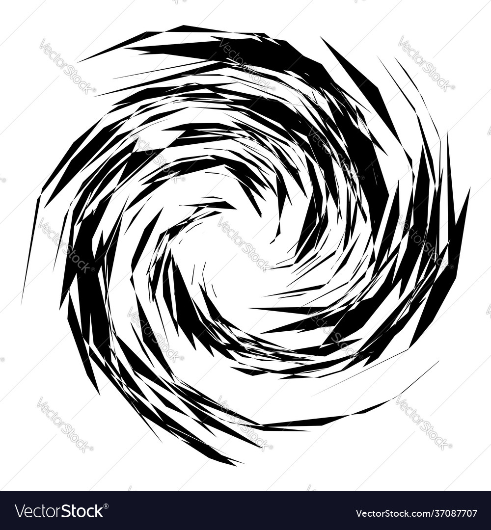 Geometric edgy textured spiral element Royalty Free Vector