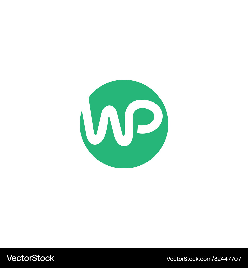 Initial letter wp or pw logo design template Vector Image