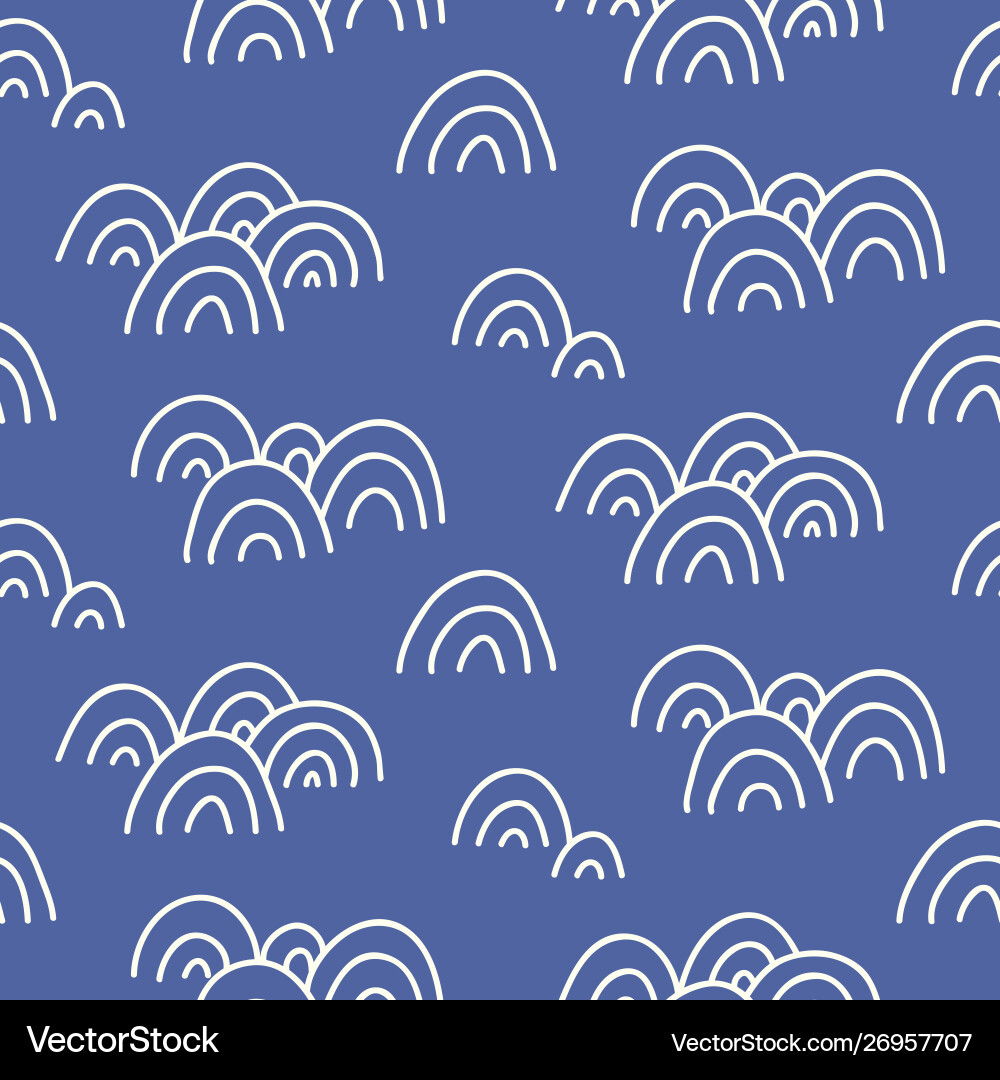 Japanese chinese asian blue wave seamless pattern Vector Image