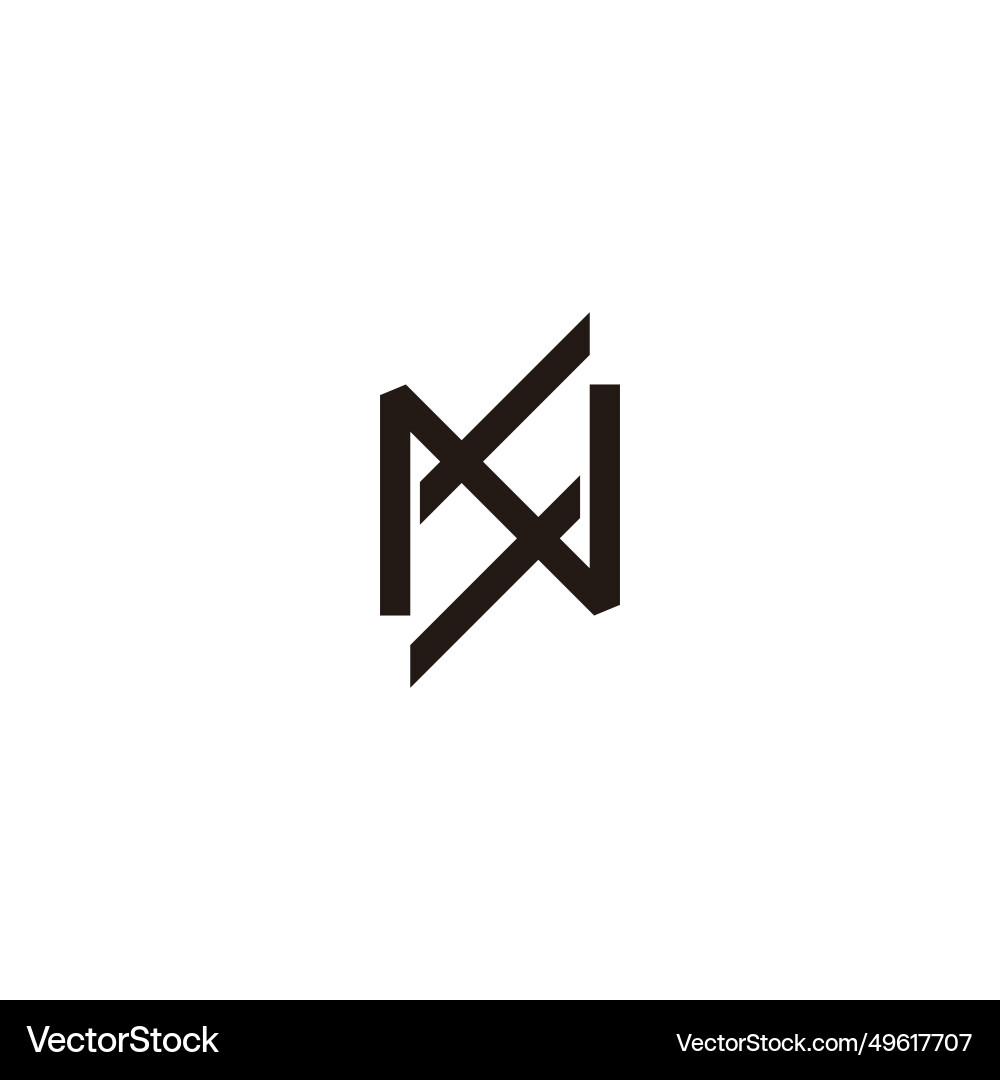 Letter nh simple geometric line logo Royalty Free Vector