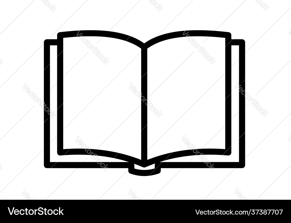 Open book icon in line style pictograph library Vector Image