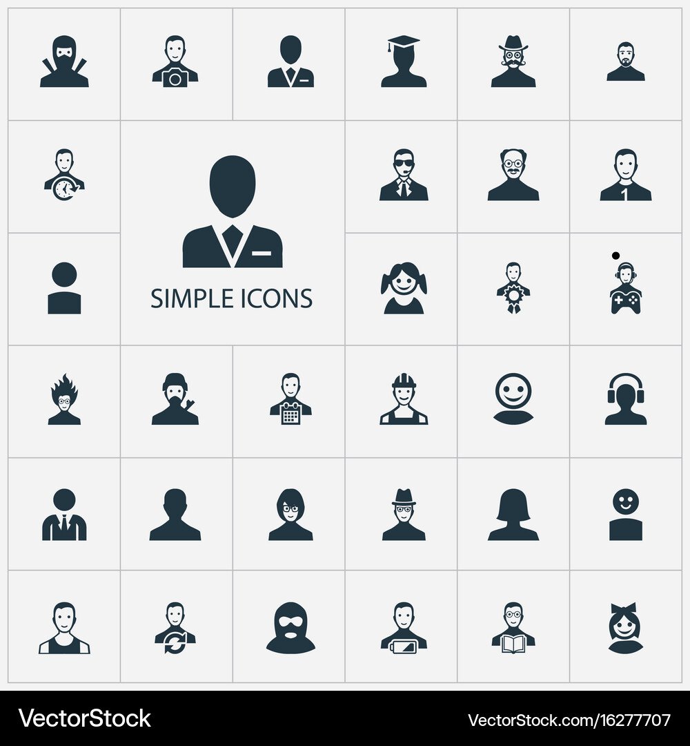 Set of simple human icons Royalty Free Vector Image
