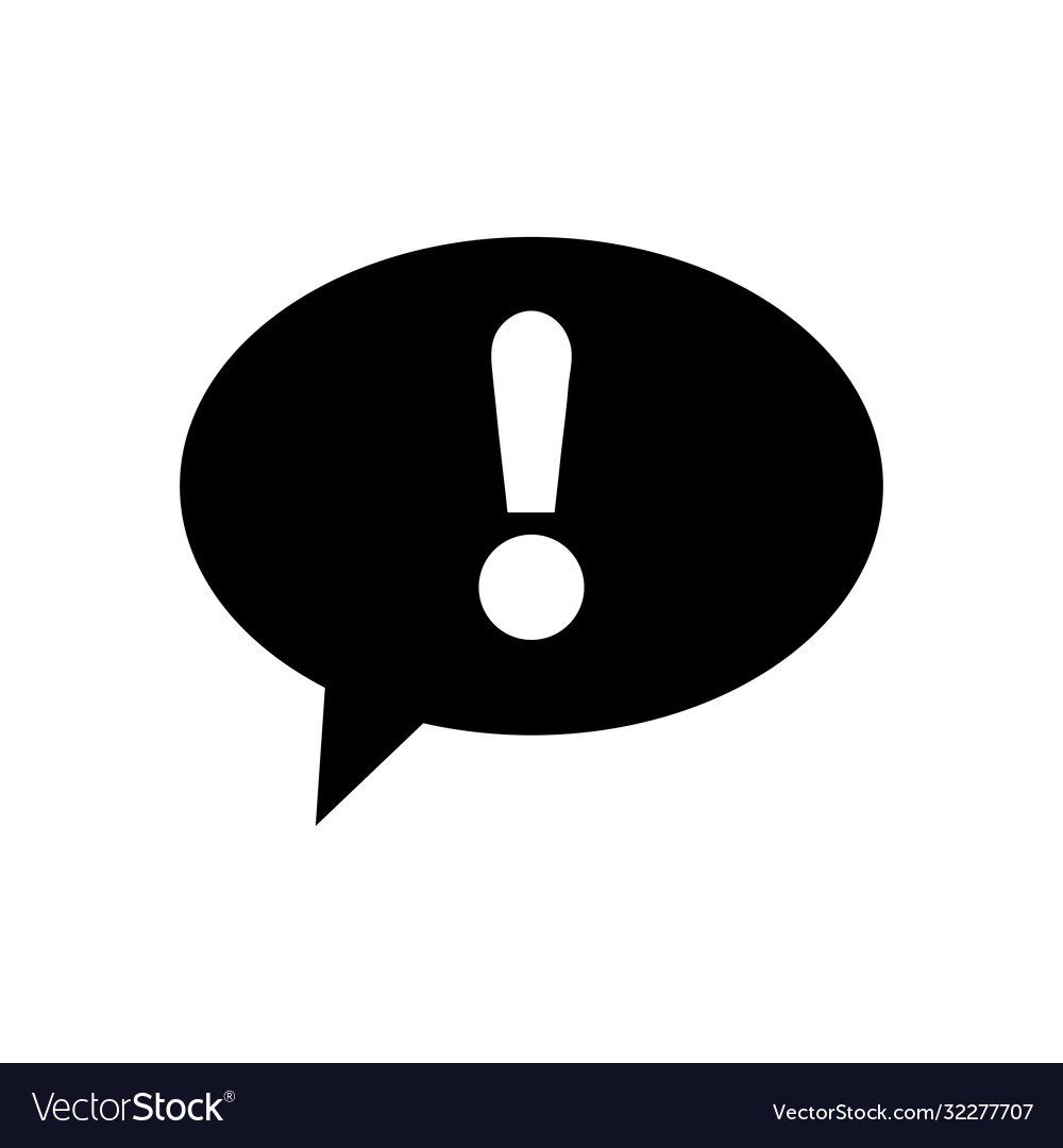 Speech bubble with exclamation mark icon Vector Image