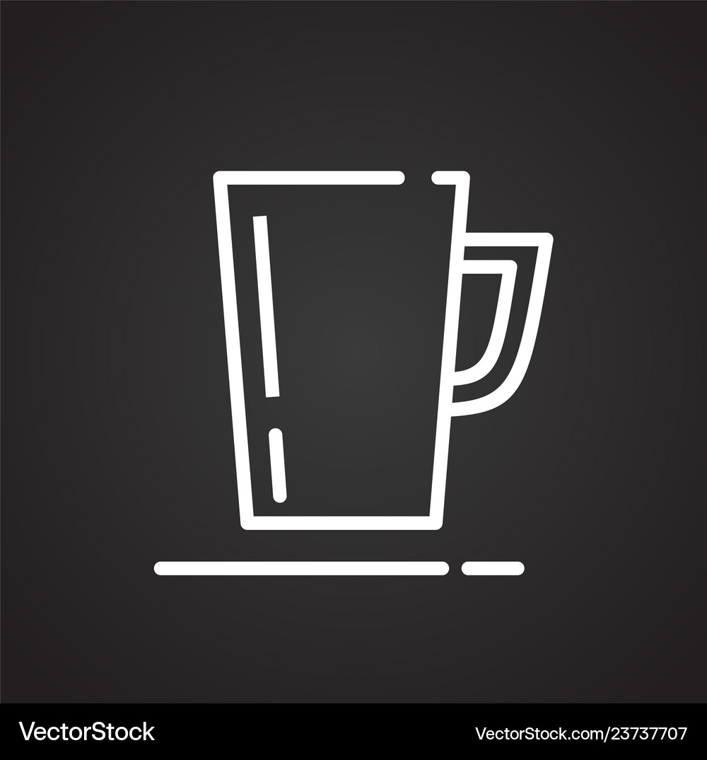 Tea outline icon on black background for graphic Vector Image