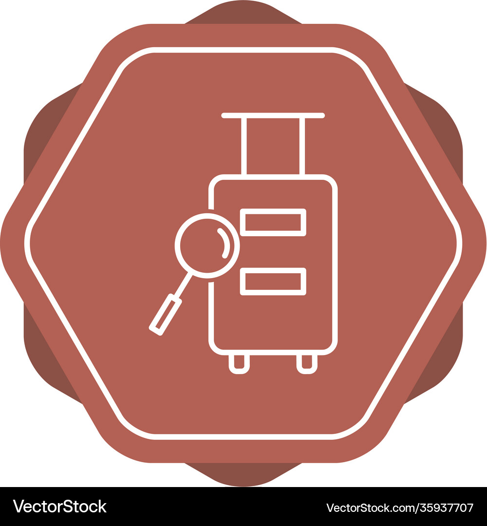 Unique luggage inspection line icon Royalty Free Vector
