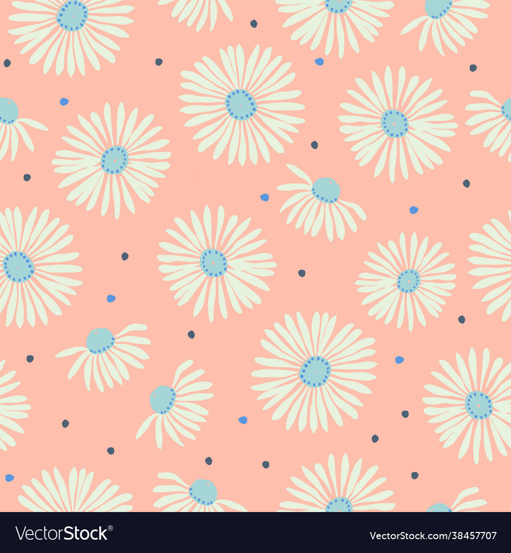 White cosmos flower pattern Royalty Free Vector Image