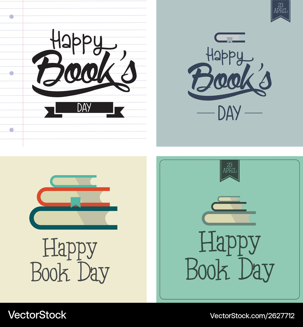 Abstract happy book day on a special background Vector Image