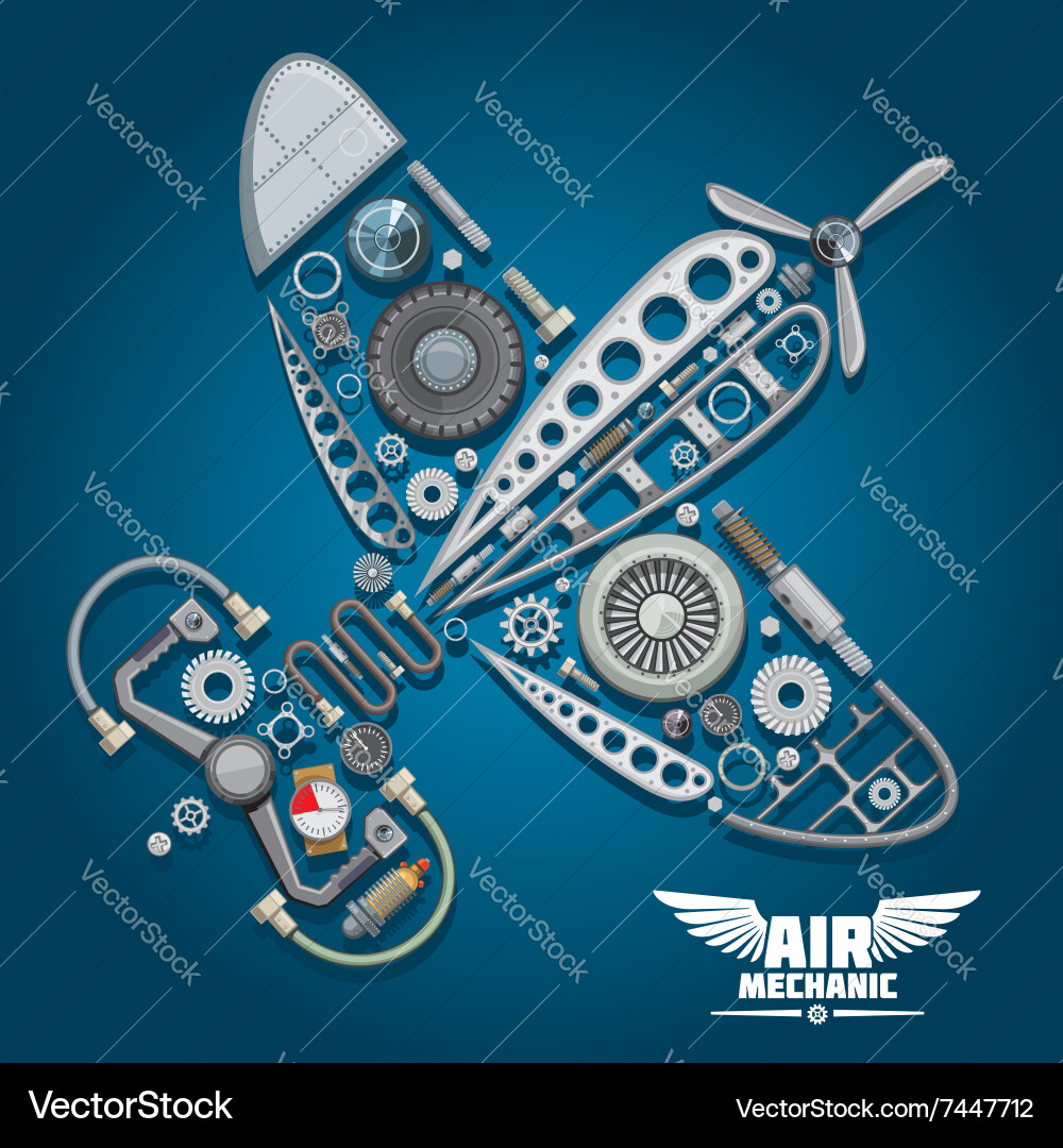 Air mechanic design with propeller airplane Vector Image