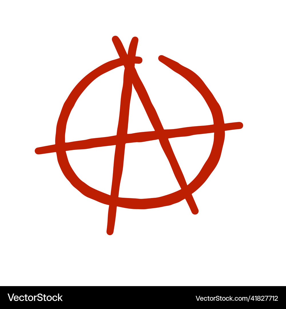 Anarchy sign isolated letter a in circle Vector Image