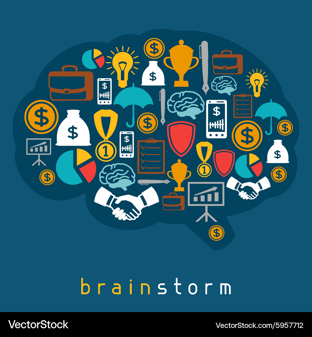 Brainstorm business and finance concept flat Vector Image