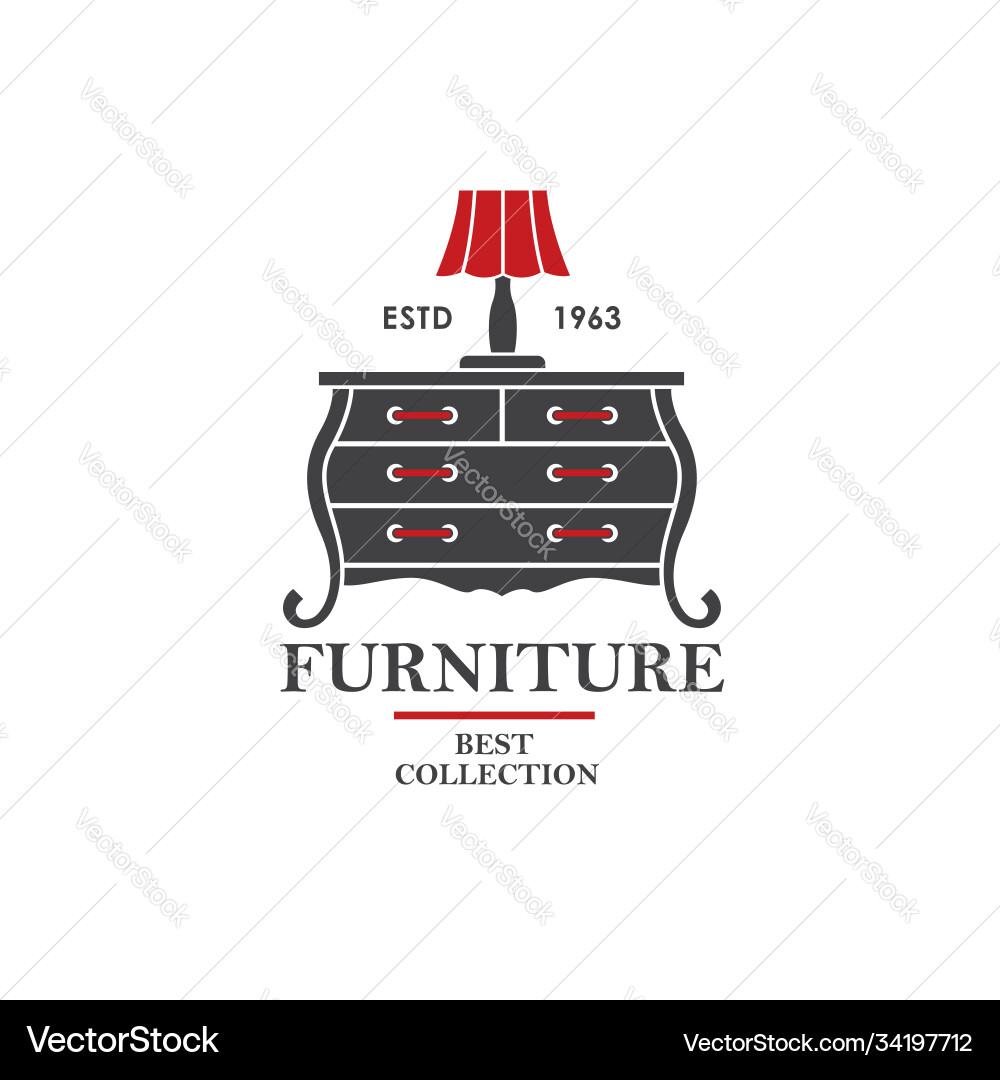 Cabinet furniture label Royalty Free Vector Image