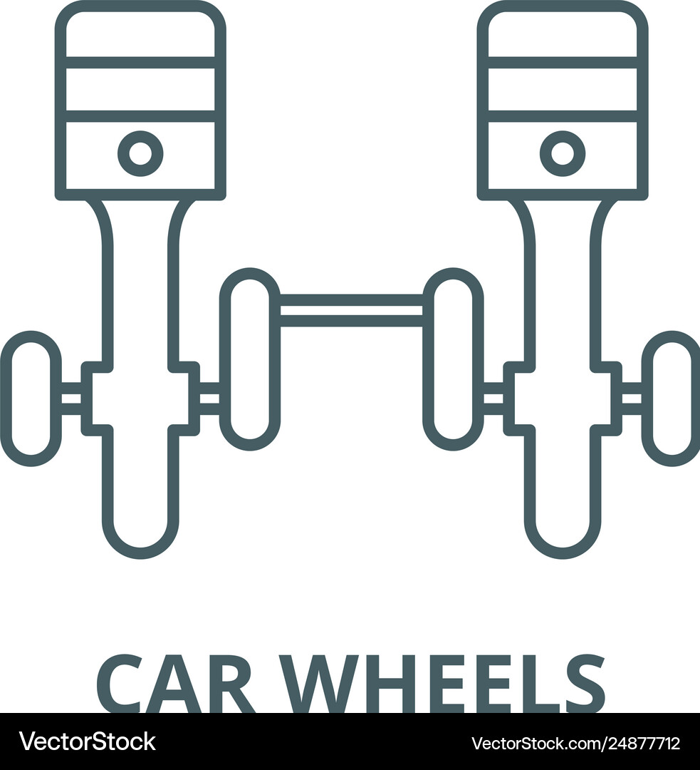 Car wheels line icon outline Royalty Free Vector Image