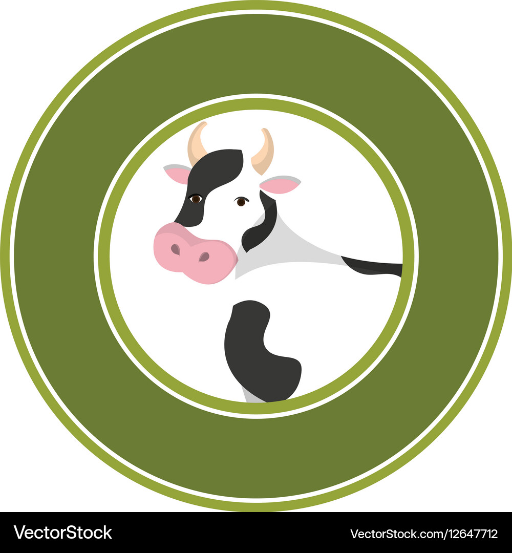 Cow animal farm icon Royalty Free Vector Image