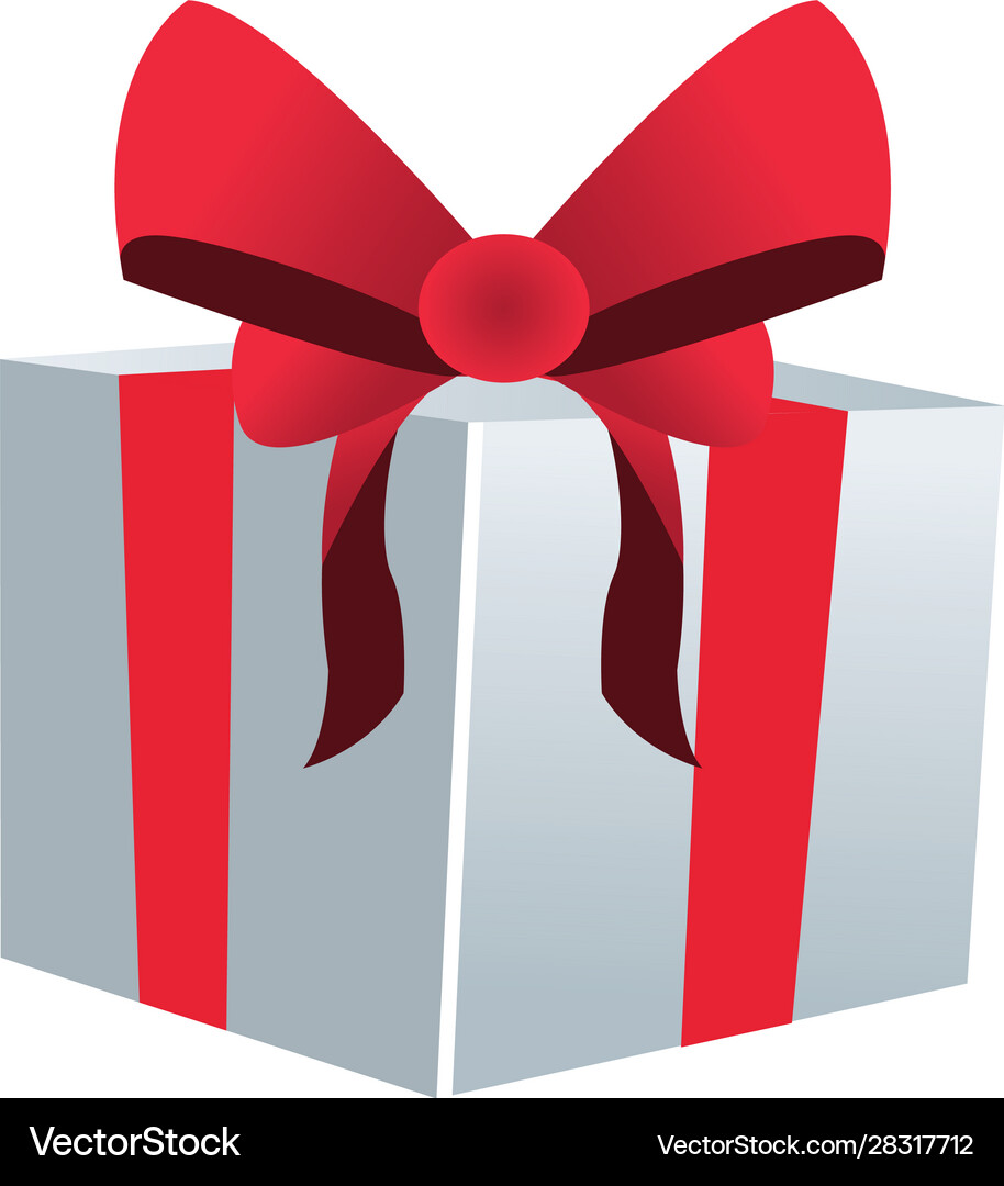 Gift box with red icon colorful design Royalty Free Vector